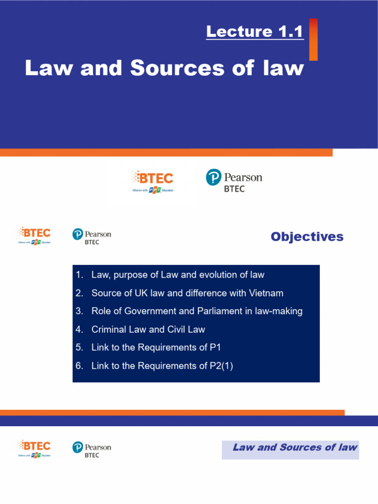 Lecture 1.1. - Law and Sources of Law | PDF | Sources Of Law | Case Law