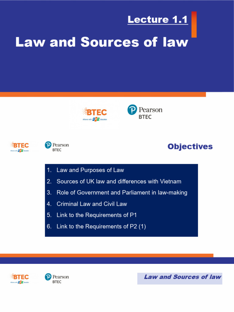 Lecture 1.1 - Law and Sources of Law - 280322 | PDF | Precedent | Case Law
