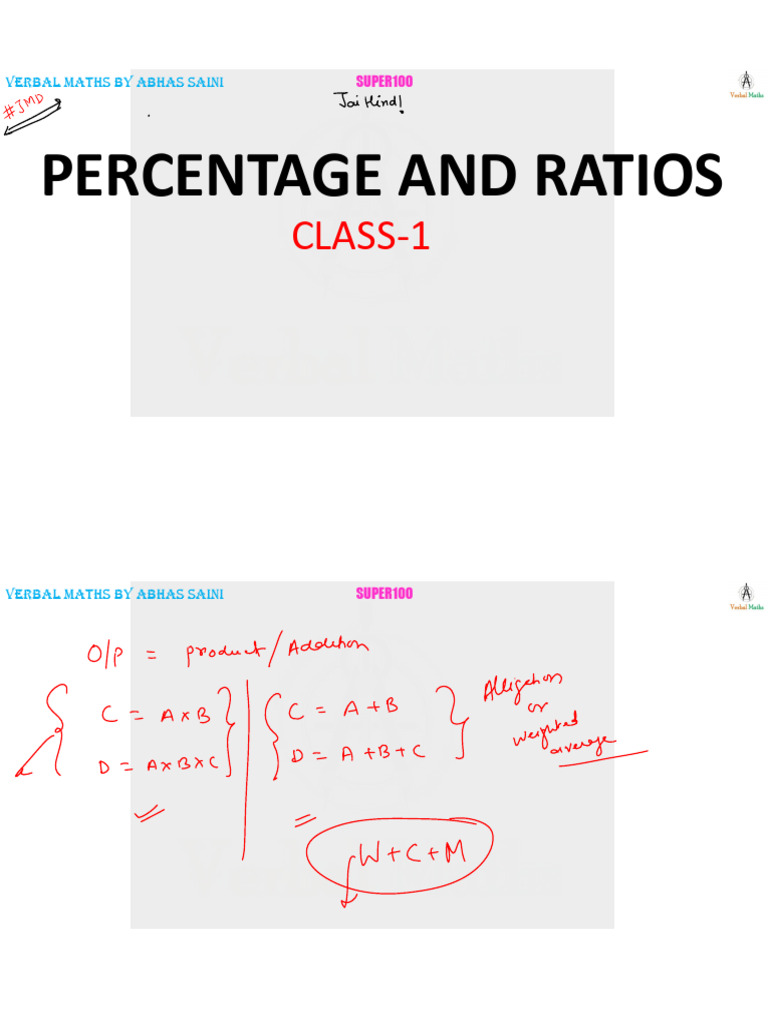 PERCENTAGES NOTES | PDF