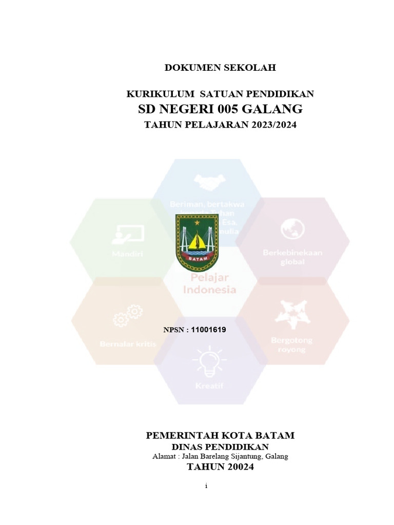 Kurikulum SDN 005 Galang 2023/2024 | PDF | Karier & Perkembangan