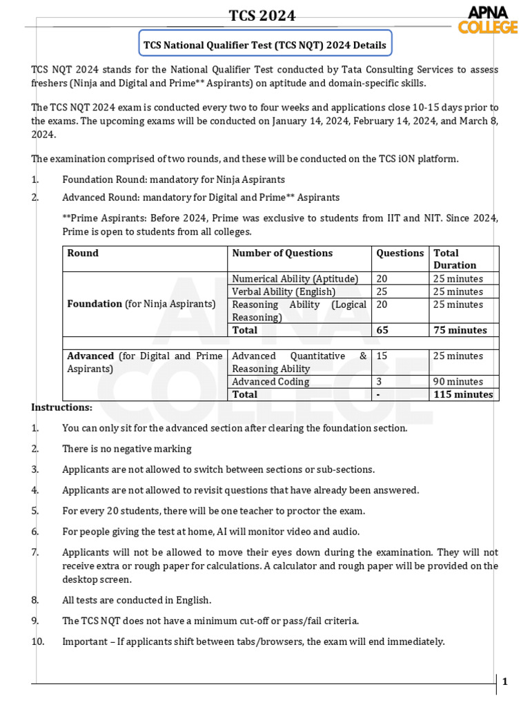 TCS NQT 2024-3 | Download Free PDF | Subject (Grammar) | Cognitive Science