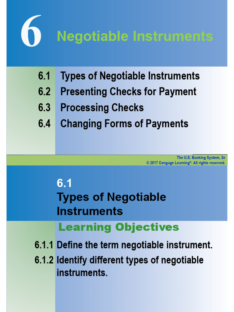 Chapter 3 - Part 1 - Negotiable Instruments | PDF | Negotiable ...