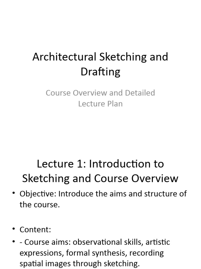 Architectural Sketching and Drafting Lecture Series | PDF | Career & Growth