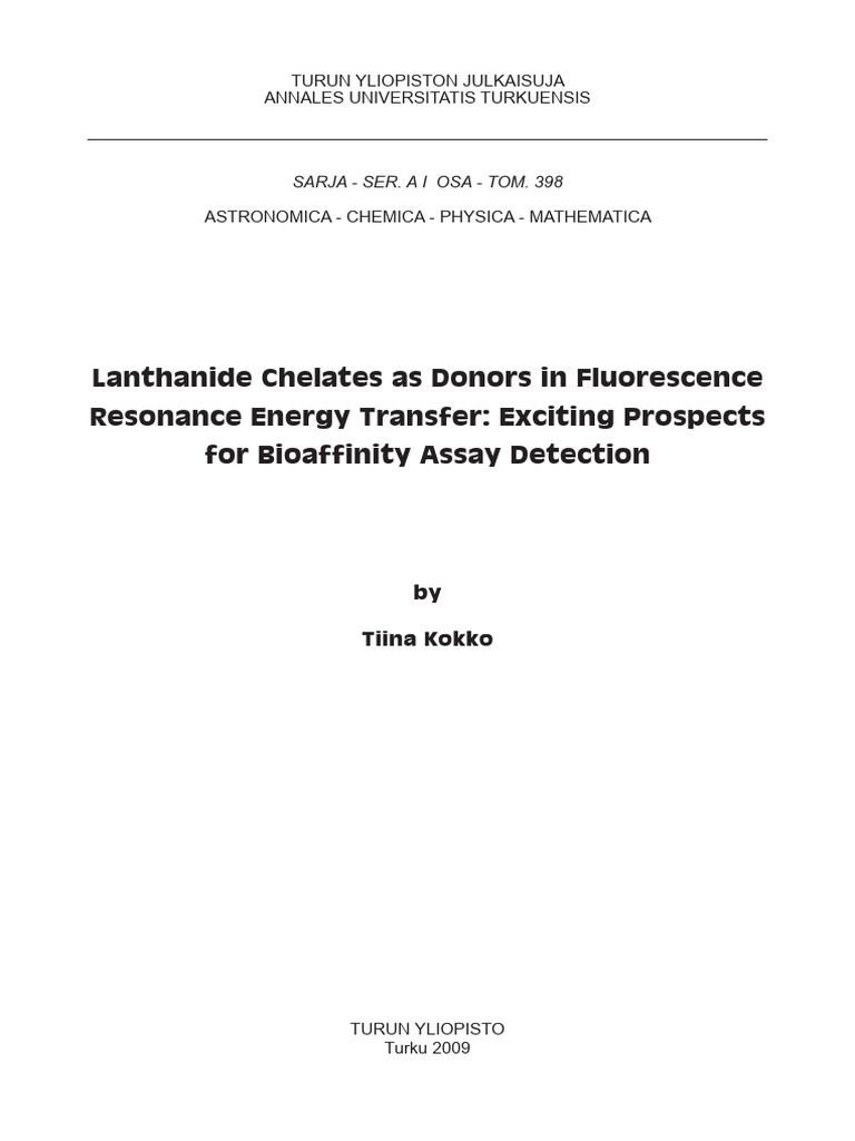 Lanthanide Chelates As Donors in Fluorescence | PDF | Fluorescence ...