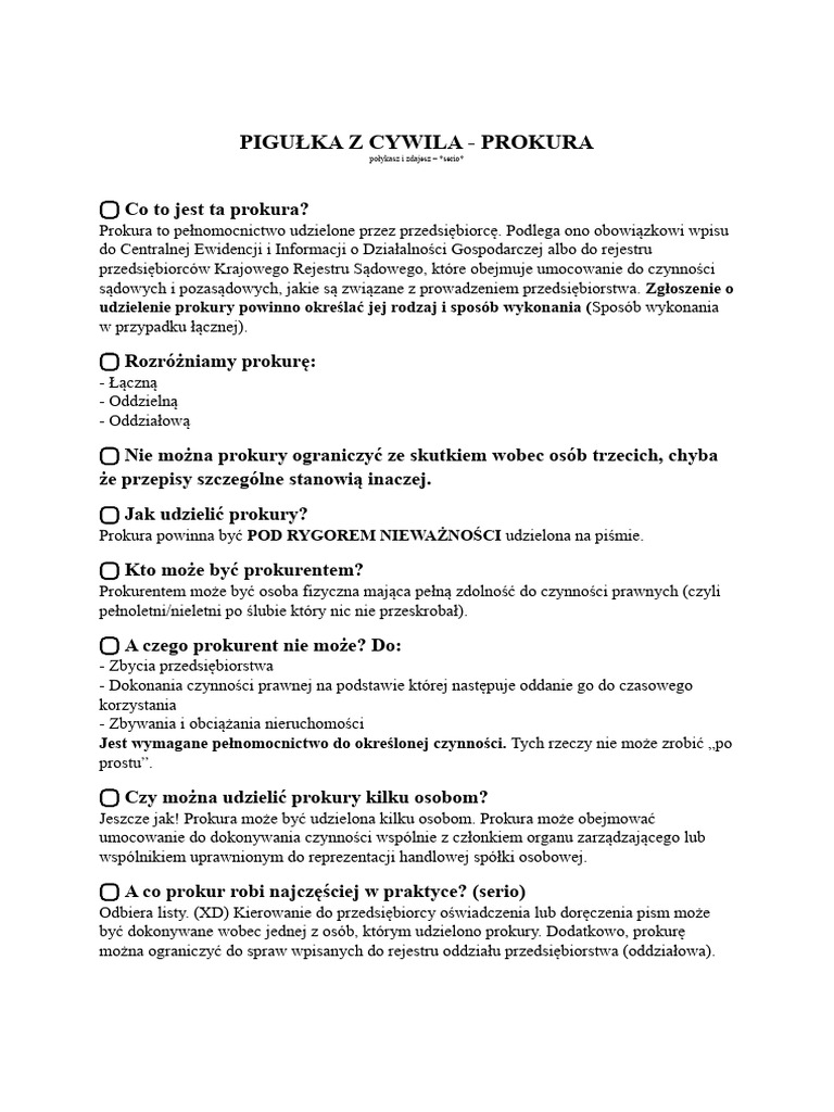 Pigułka Prokura | PDF
