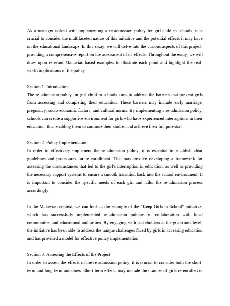 Draft Edf 421 | PDF | Policy | Female Education