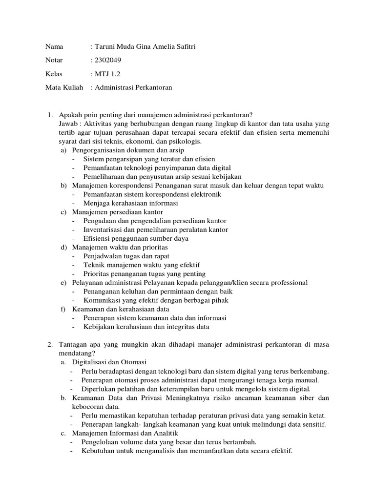 Gina A S - MTJ 1.2 - Tugas Admp 1 | PDF