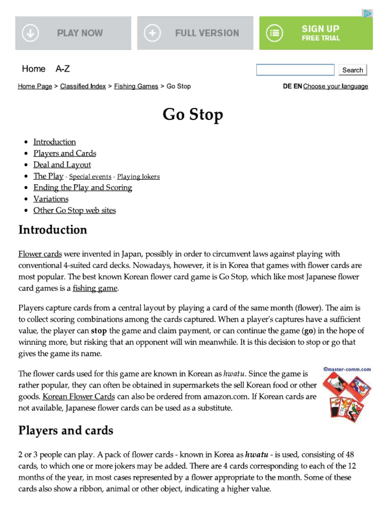Go Stop Rules | PDF