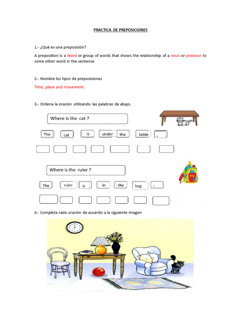 PRACTICA DE PREPOSICIONES Resuelta | PDF | Linguistic Morphology ...