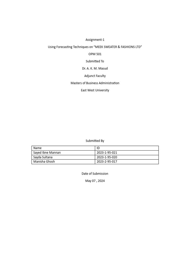 Operation Management | Download Free PDF | Forecasting | Moving Average