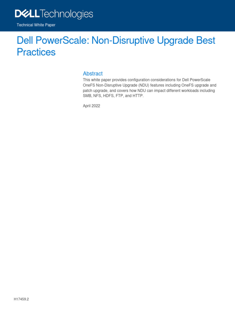 PowerScale Non Disruptive Upgrade Ndu Best Practices | PDF | Computer ...
