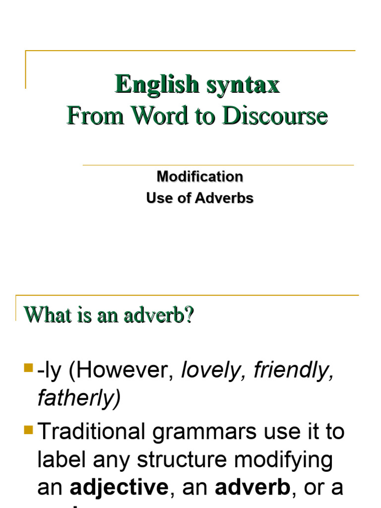 adverbs 8 | PDF | Verb | Semantic Units