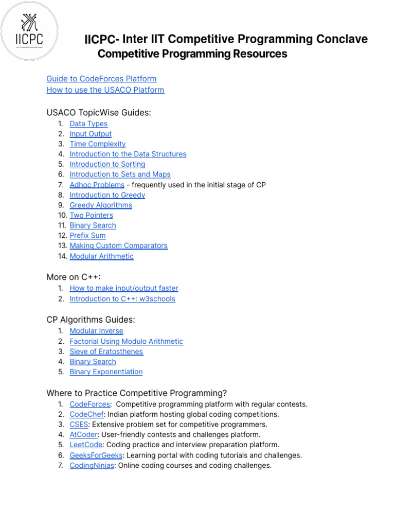 Competitive_Programming_Resources_1 | PDF