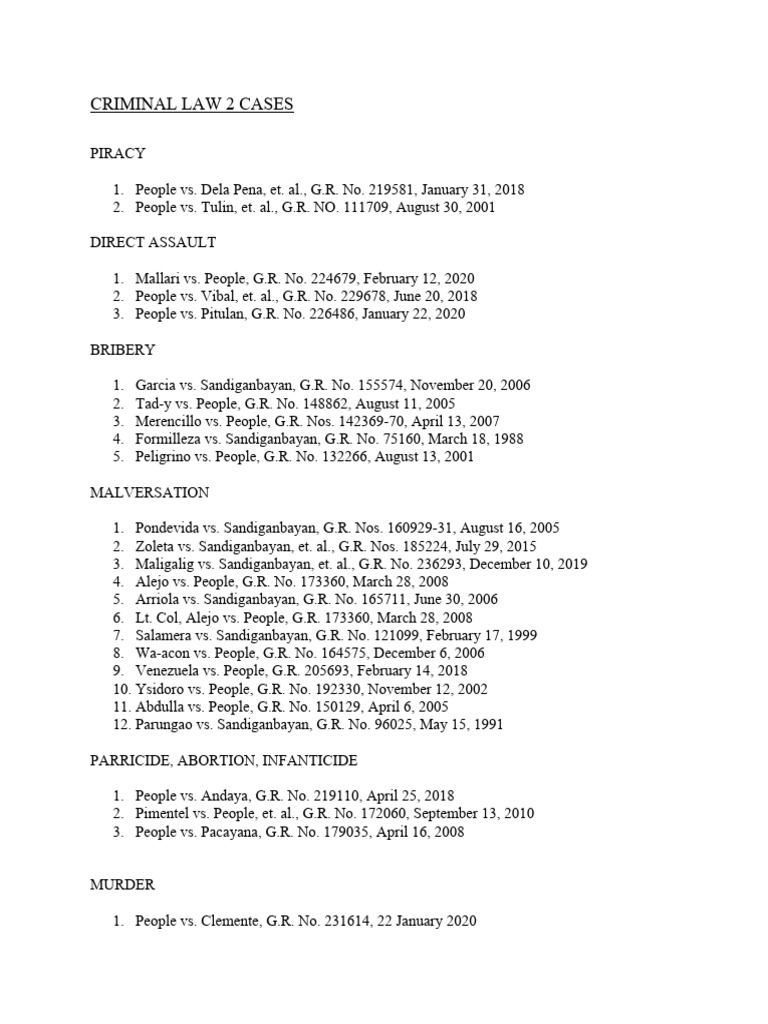 Criminal Law 2 Cases | PDF | Philippines