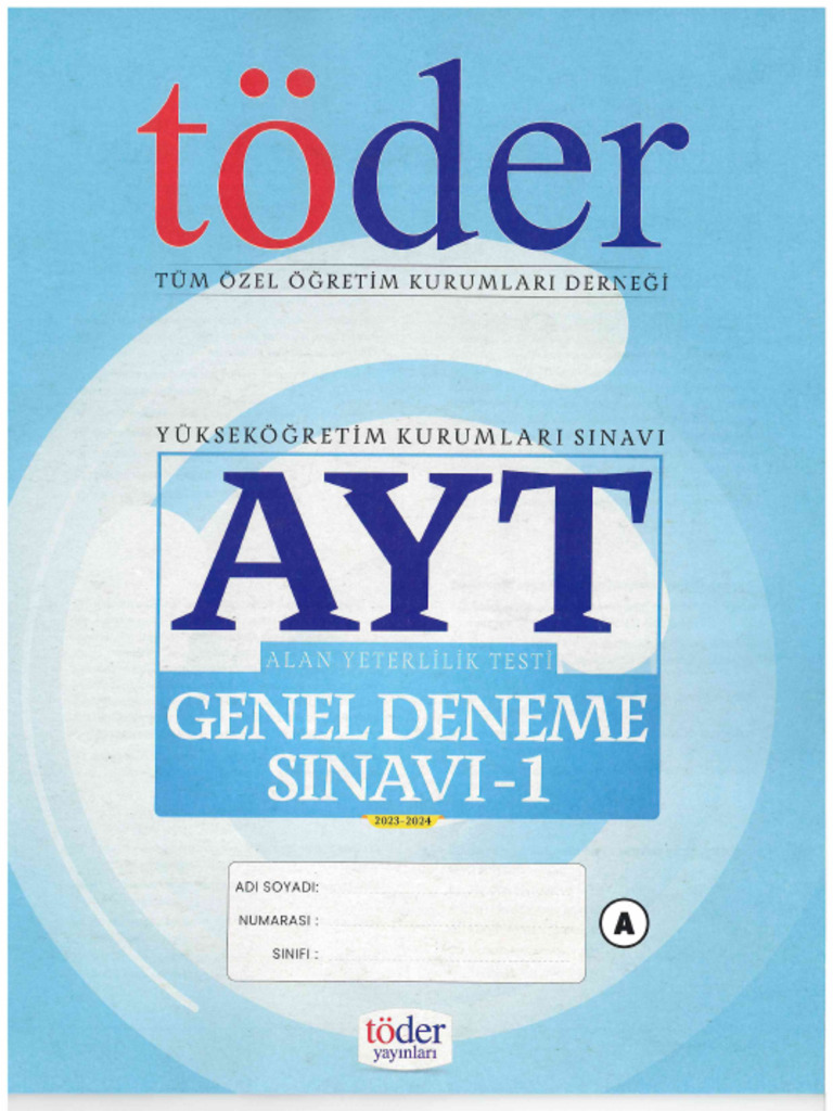 @tgdenemeleri TÖDER TG AYT 1 PDF | PDF
