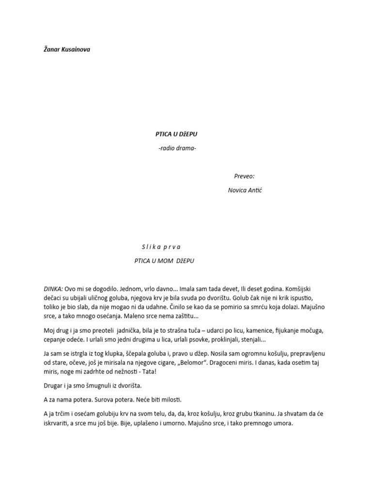 Žanar Kusainova PTICA | PDF