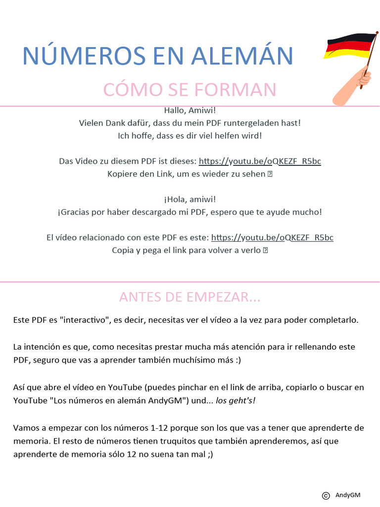 Los-números-en-alemán-AndyGM | PDF