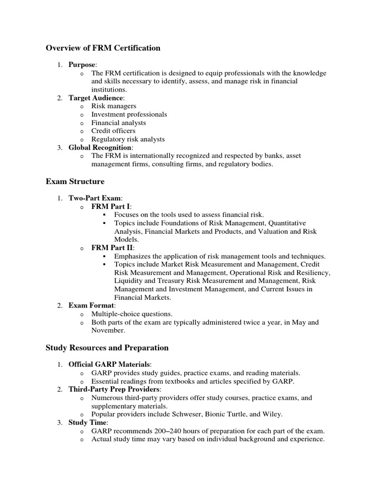 FRM Certification Notes | PDF | Financial Analyst | Risk Management