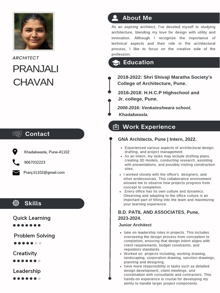 Resume PR Anjali Chavan | PDF | Architect | Design