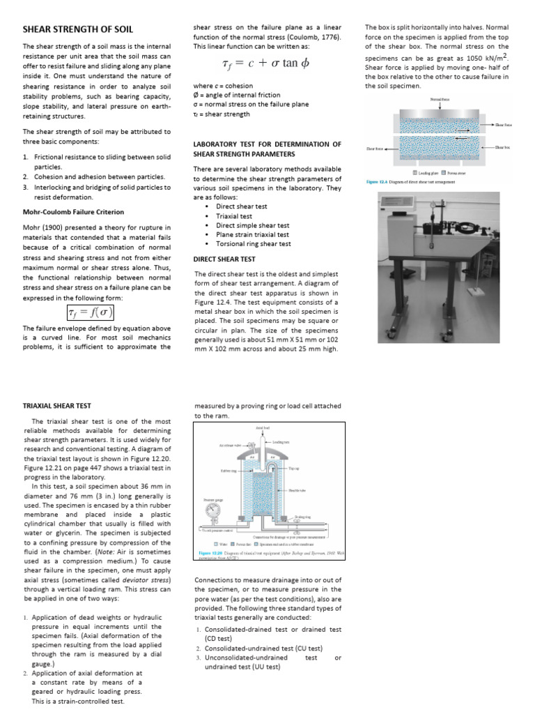 Soil Shear Strength Analysis Techniques | PDF | Strength Of Materials ...