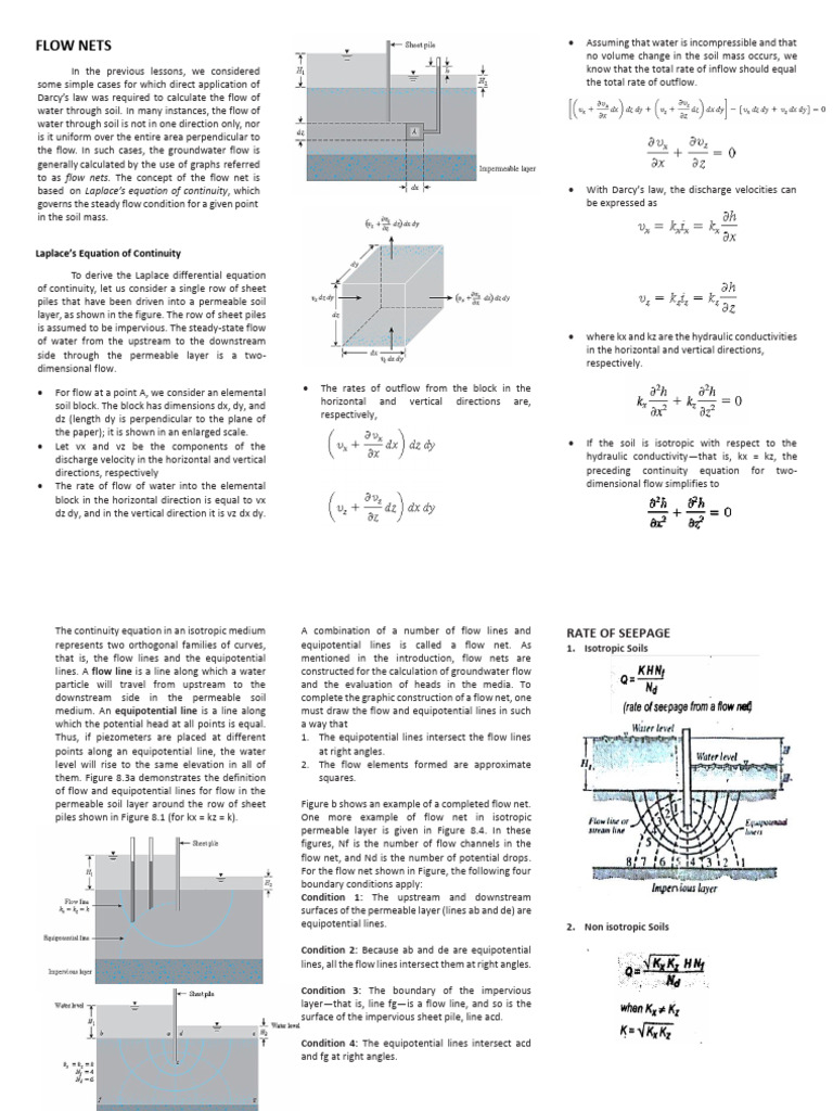 I.-FLOW-NETS | PDF | Discharge (Hydrology) | Permeability (Earth Sciences)