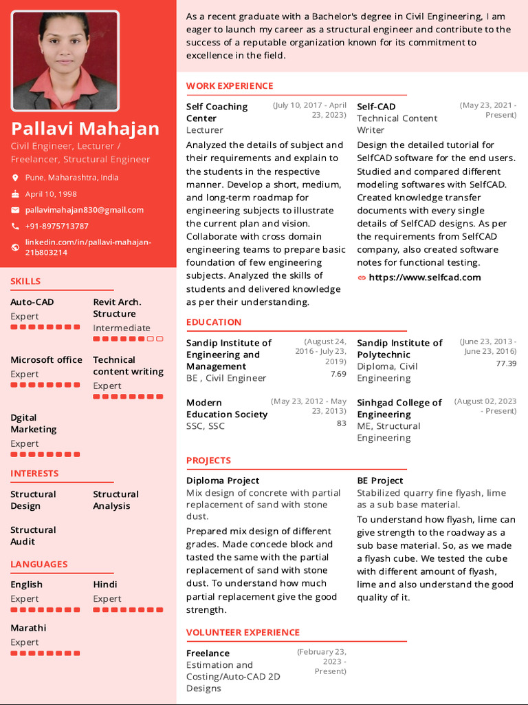 Resume Pallavi Mahajan | PDF | Expert | Engineering