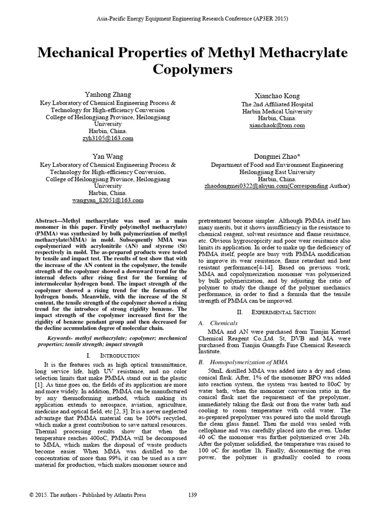 19540 | Download Free PDF | Poly(Methyl Methacrylate) | Copolymer