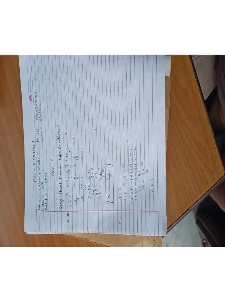 Lakshya Tomar FST 4 Maths | PDF