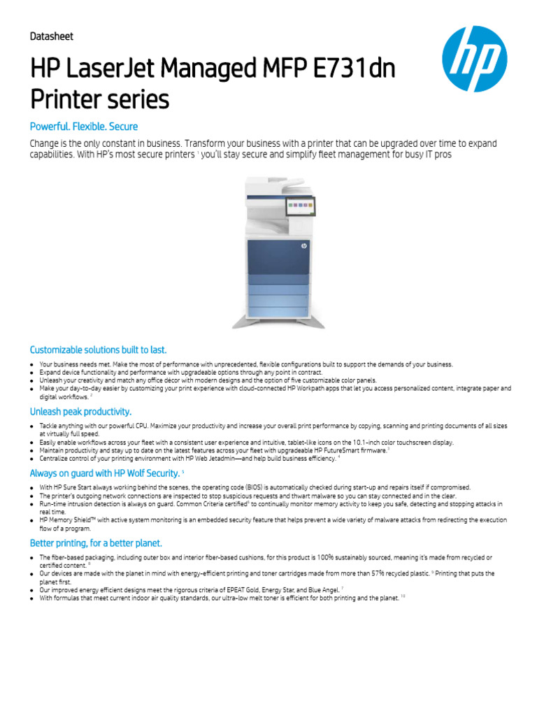 E731data sheet_compressed | Download Free PDF | Image Scanner | Printer (Computing)