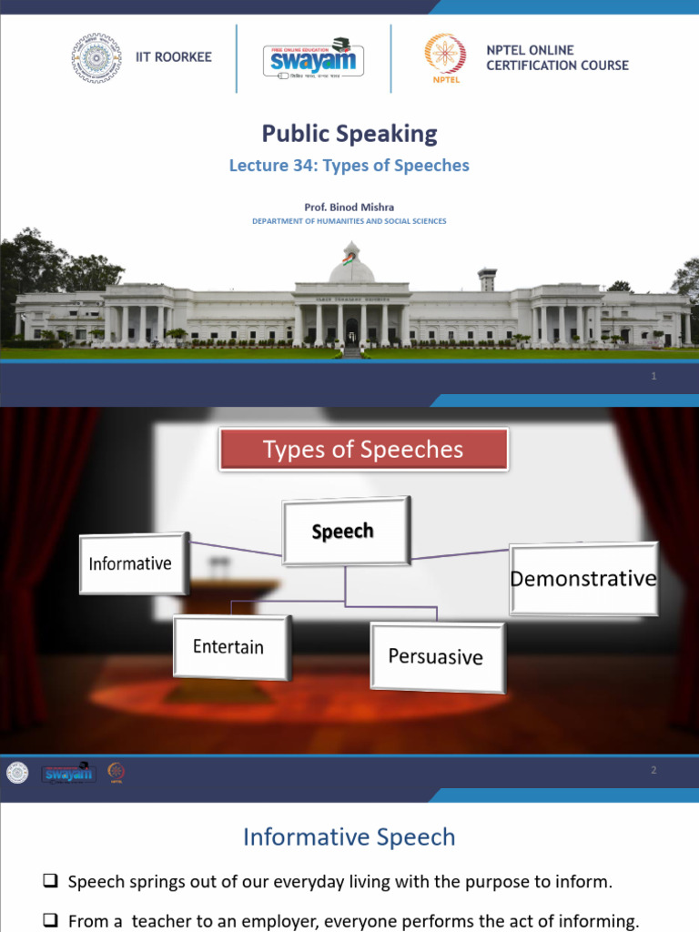 Lecture 34 Types of Speeches Revd. and Final | PDF | Mahatma Gandhi