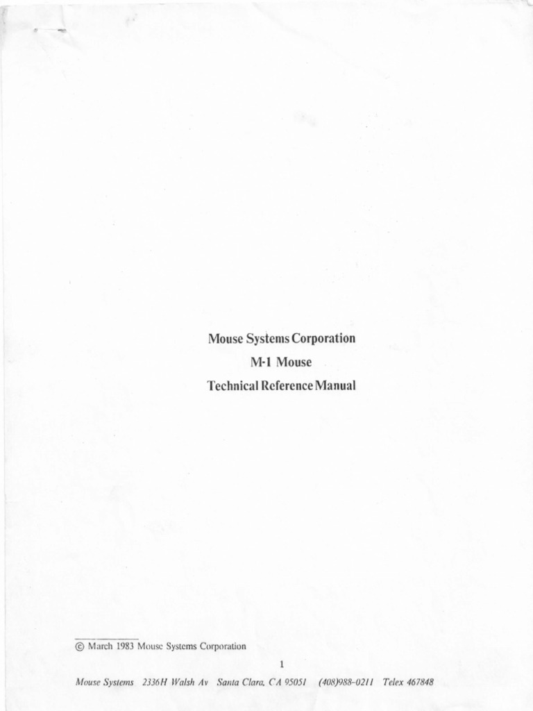 M-1 Mouse Technical Manual | PDF | Light Emitting Diode | Computing