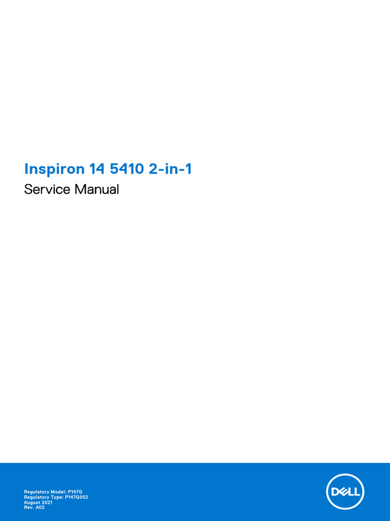 Inspiron 14 5410 2 in 1 Laptop Service Manual en Us | PDF ...