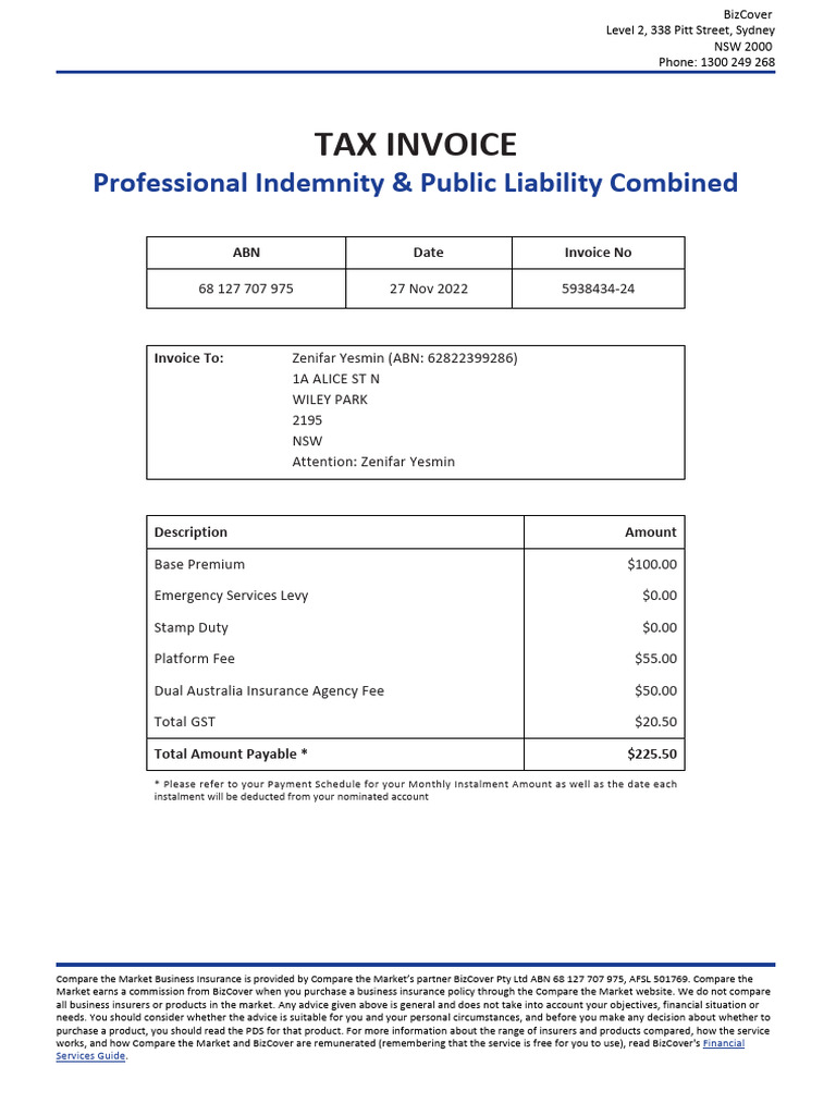 Invoice 5938434 24 20221127114159 | PDF | Insurance | Taxes