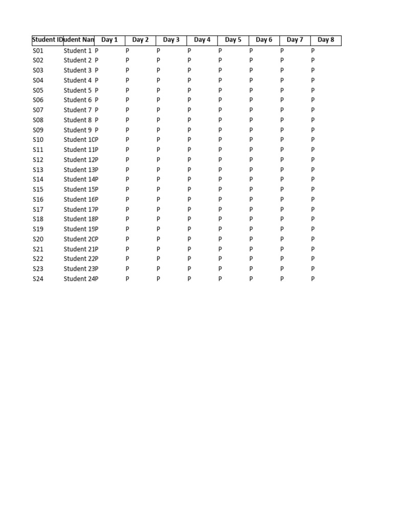 Attendance Marksheet Overview | PDF