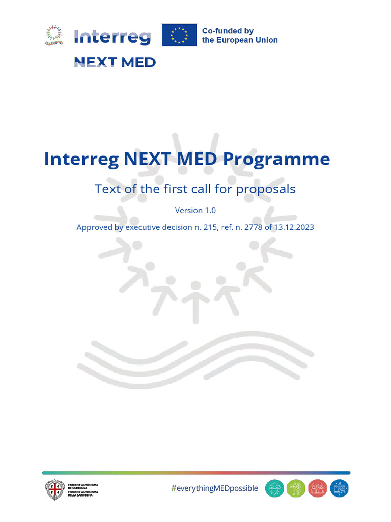 Interreg NEXT MED - Text of The Call For Proposals - V 1.0 | PDF | European Union | Governance