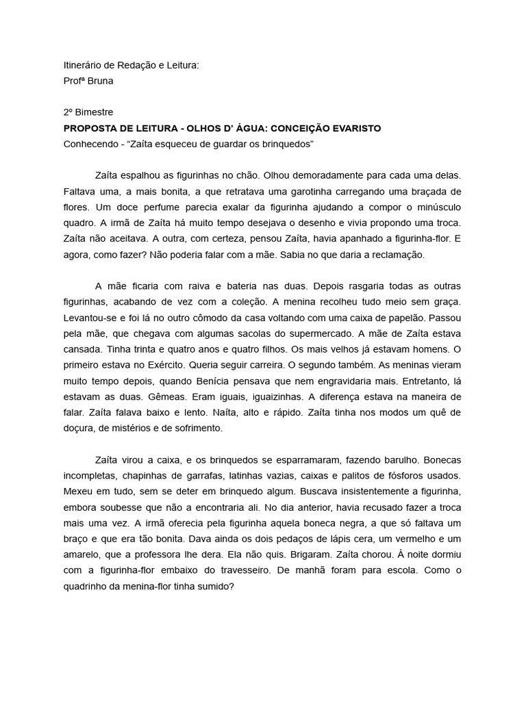 A Busca de Zaíta pela Figurinha-Floral | PDF | Dinheiro