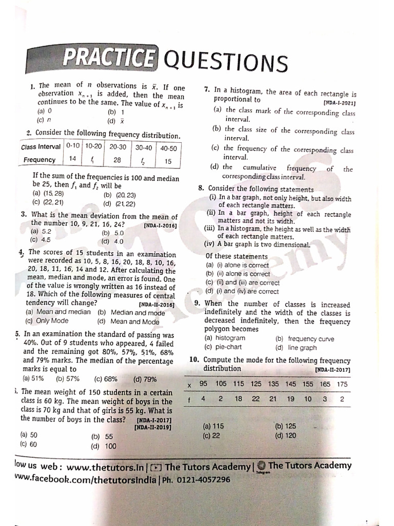 Statistics Questions | PDF
