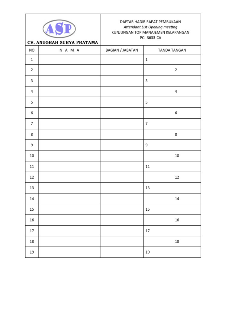 Attendant List | PDF