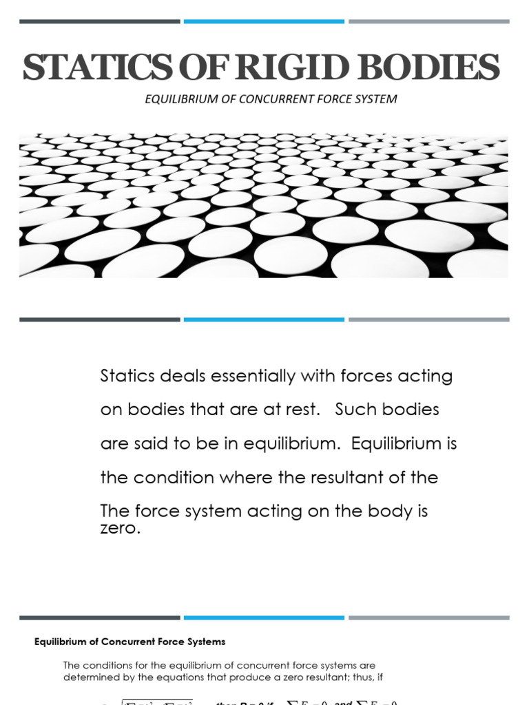 Equilibrium of Concurrent Force Systems | PDF | Force | Geometry