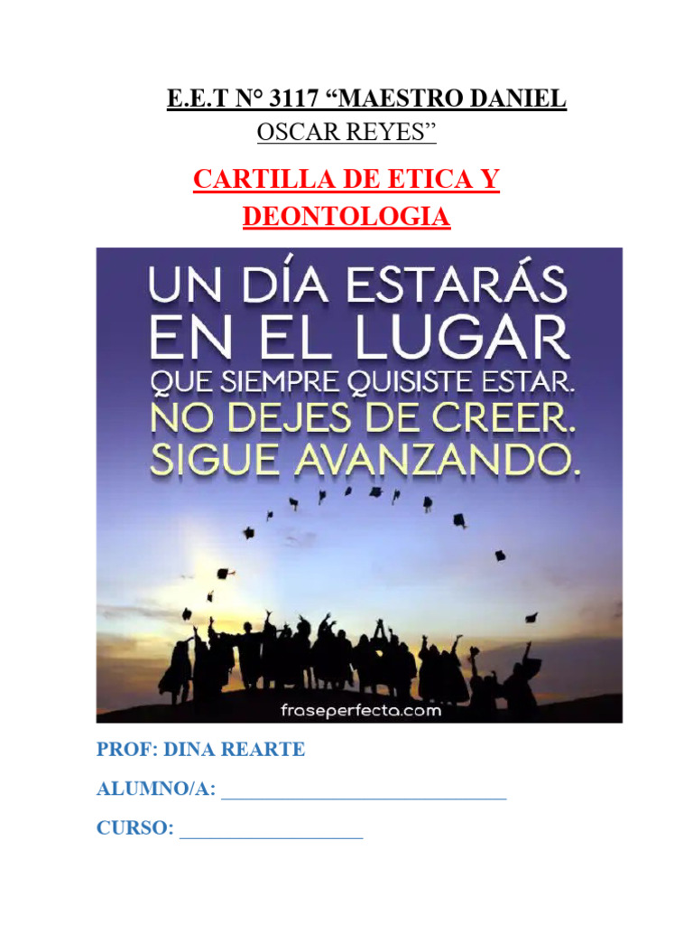 Cartilla de Deontologia - 1er Trim | PDF | Ética profesional | Immanuel ...