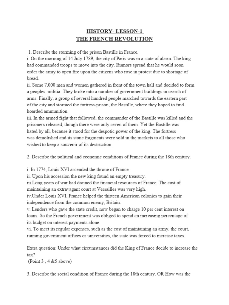french revolution notes | PDF | French Revolution | France