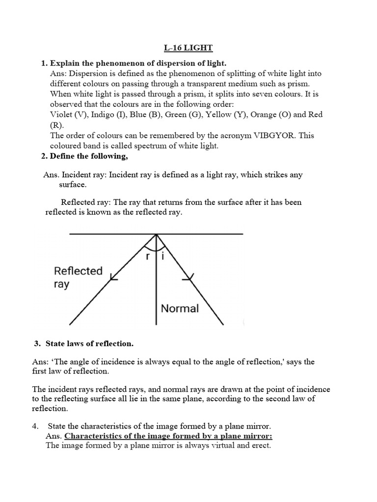 Light Notes | PDF | Eye | Human Eye