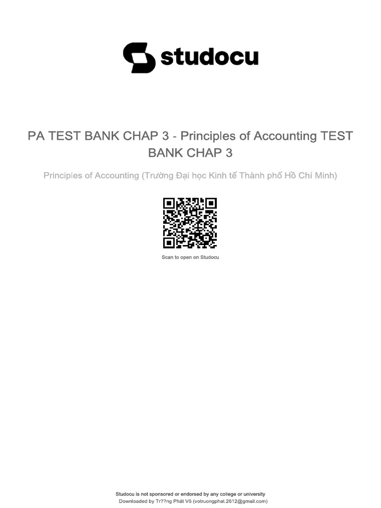Pa Test Bank Chap 3 - Principles of Accounting Test Bank Chap 3 | PDF ...