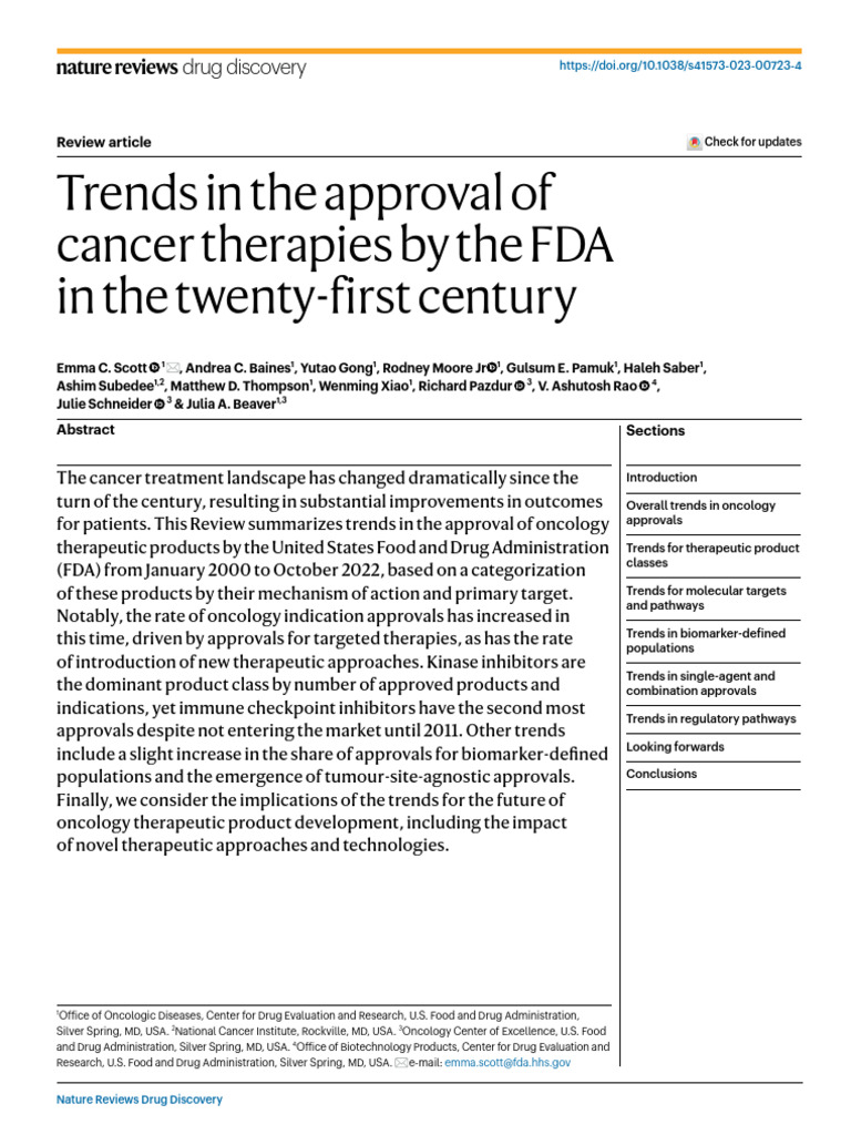 USFDA Approvals 1692238530 | PDF | Cancer | Food And Drug Administration