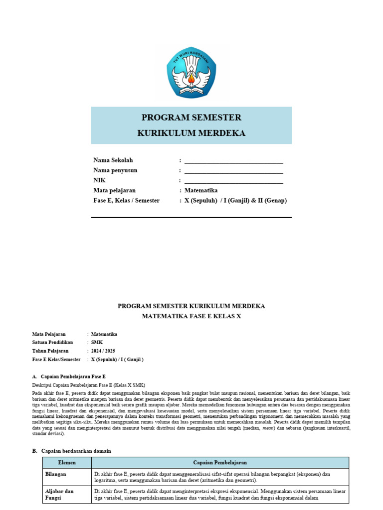 Promes Fase e | PDF | Metode & Bahan Ajar | Komputer