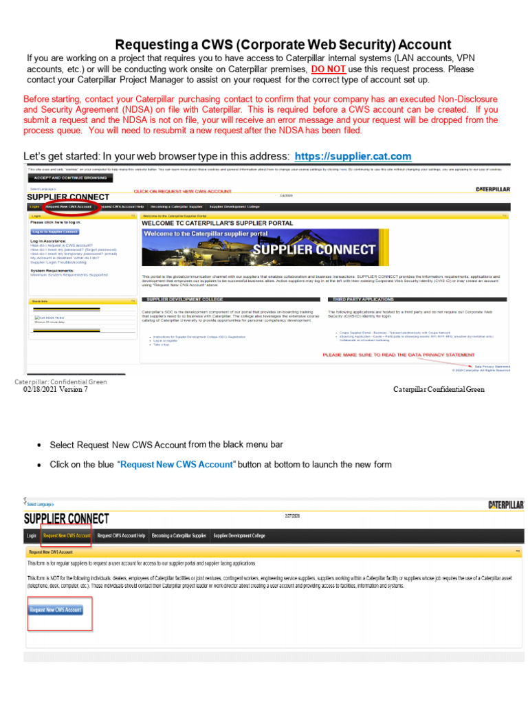 How To Request a CWS Account | PDF | Password | Computing