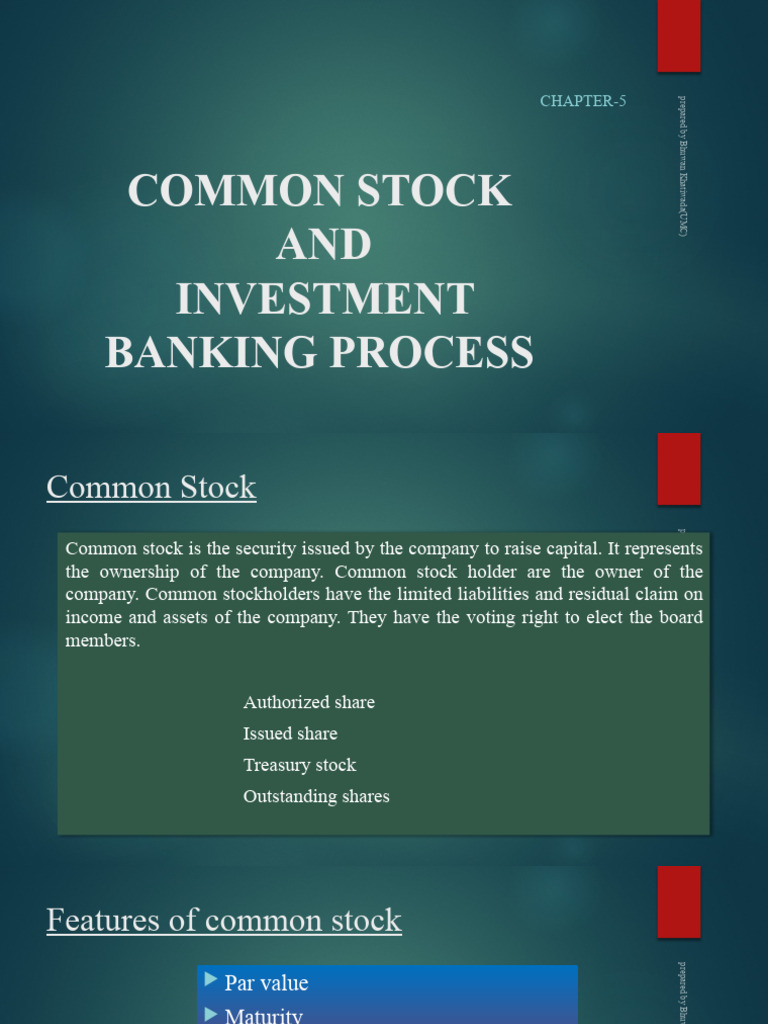 Common Stock and Investment Banking Process | PDF | Equity (Finance ...