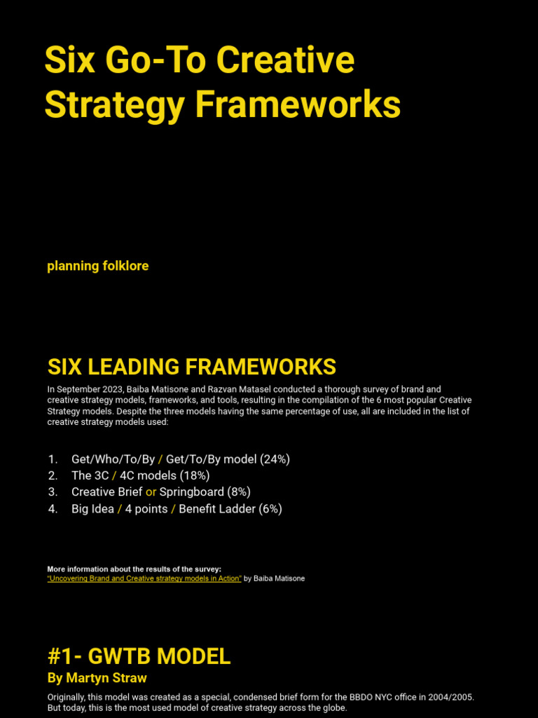Creative Strategy Models | PDF | Thought | Brand