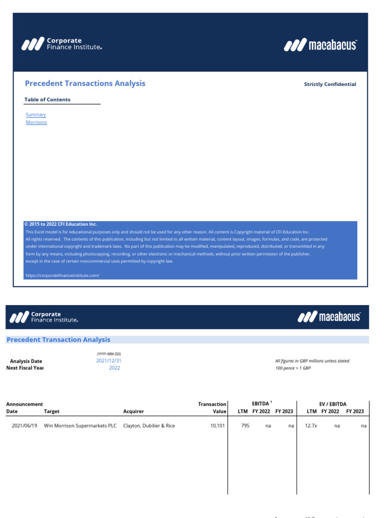 Transaction Comps (Complete) | PDF | Equity (Finance) | Stocks