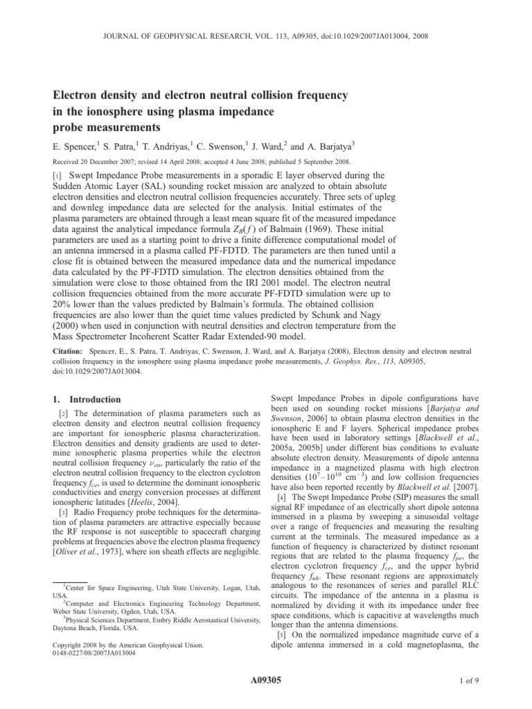 Plasma Model | Download Free PDF | Plasma (Physics) | Antenna (Radio)